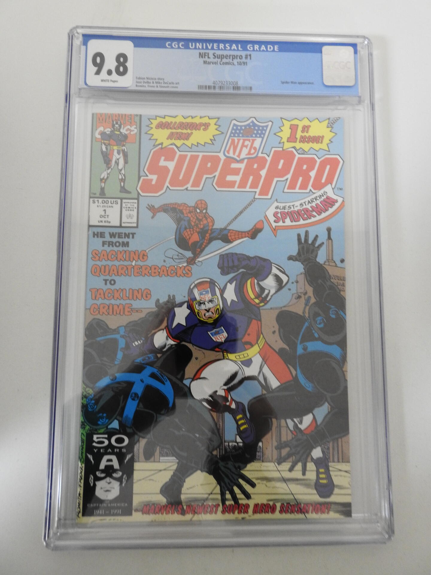 NFL Superpro #1 Direct Edition (1991) CGC 9.8! | Comic Books - Copper ...