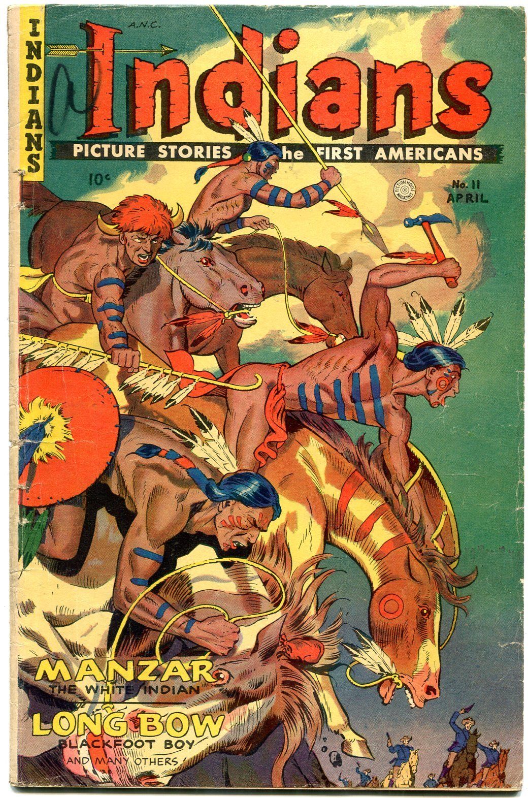 INDIANS #11 1952-MANZAR-LONG BOW-Golden Age Fiction House Western VG ...