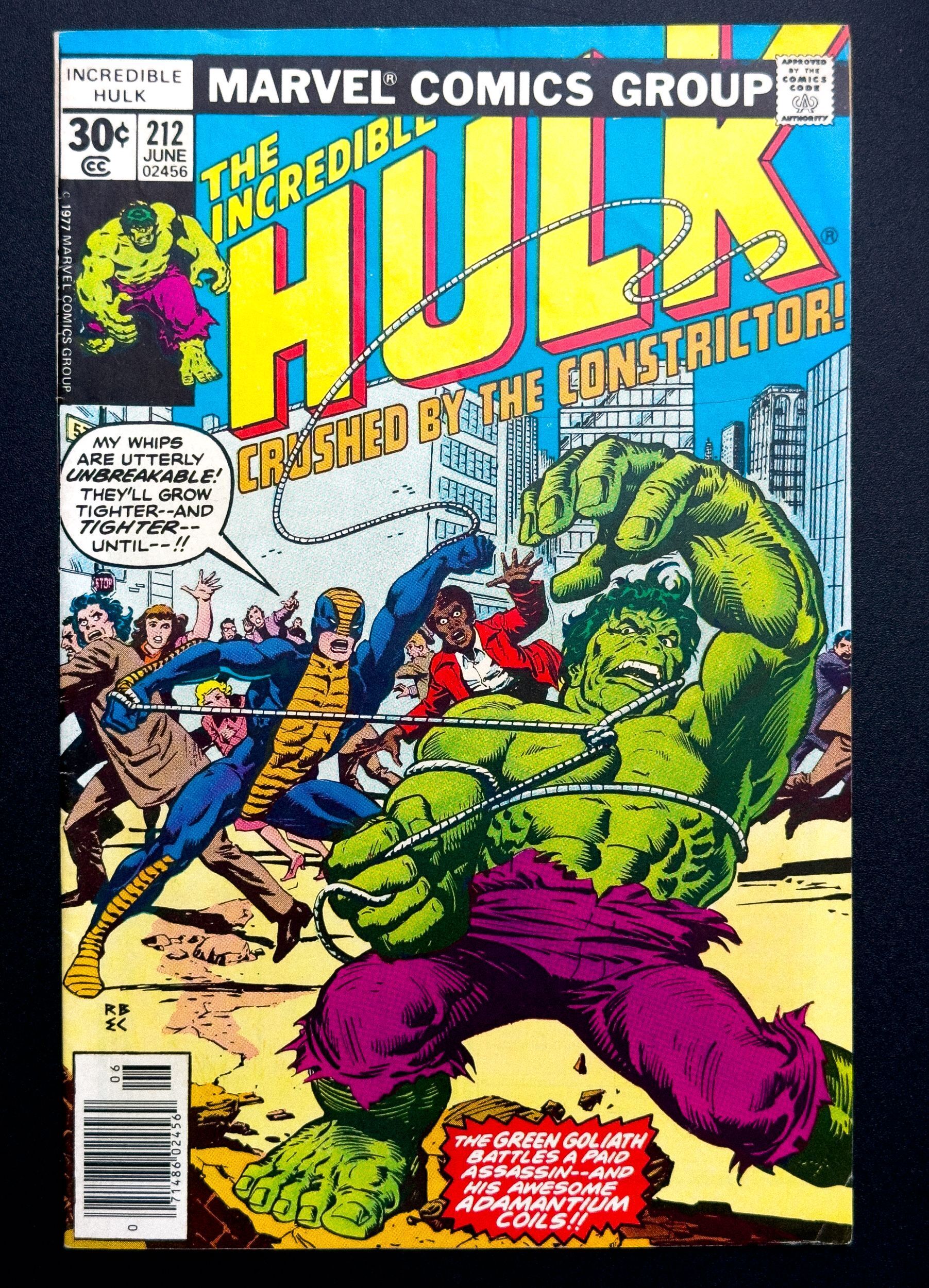 The Incredible Hulk #212 (1977) Newsstand - [Key] 1st App Constrictor ...