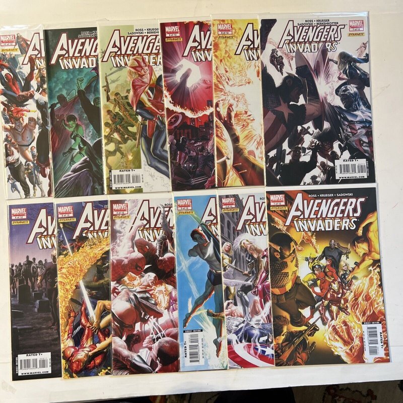 Avengers Invaders #1-12 Complete Series Alex Ross Art- NAMOR, IRONMAN ...