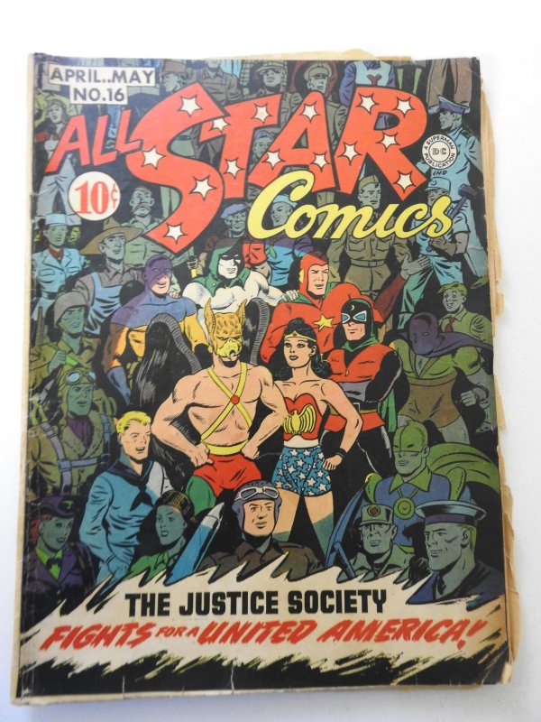 All-Star Comics #16 (1943) GD Condition 4 centerfold wraps detached ...