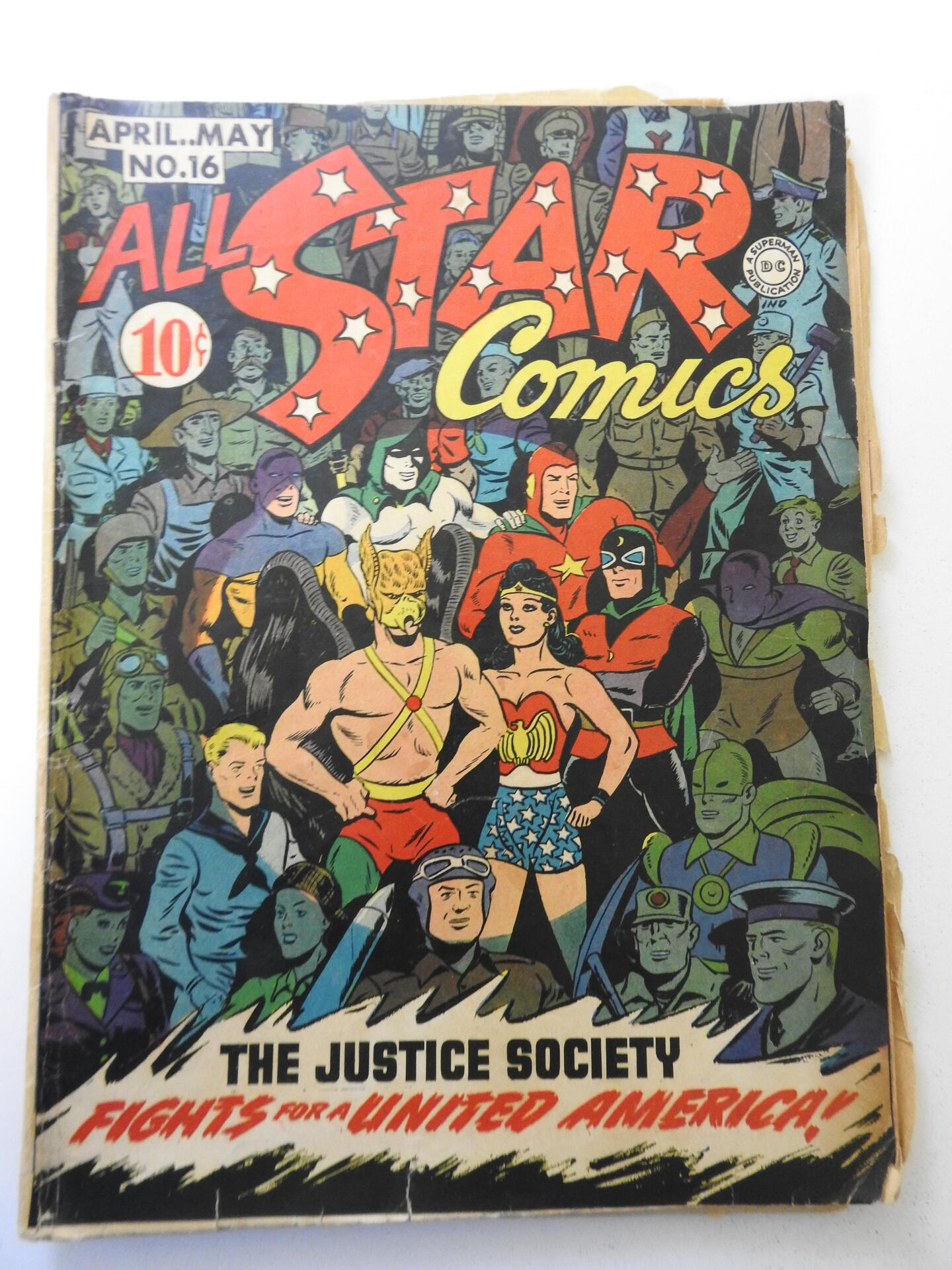 All-Star Comics #16 (1943) GD Condition 4 centerfold wraps detached ...