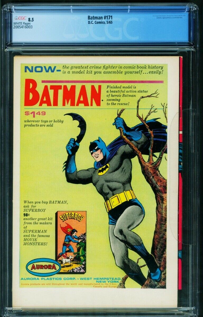 Batman #171 CGC 8.5 comic book 1965 First Silver Age Riddler-2005416003 ...