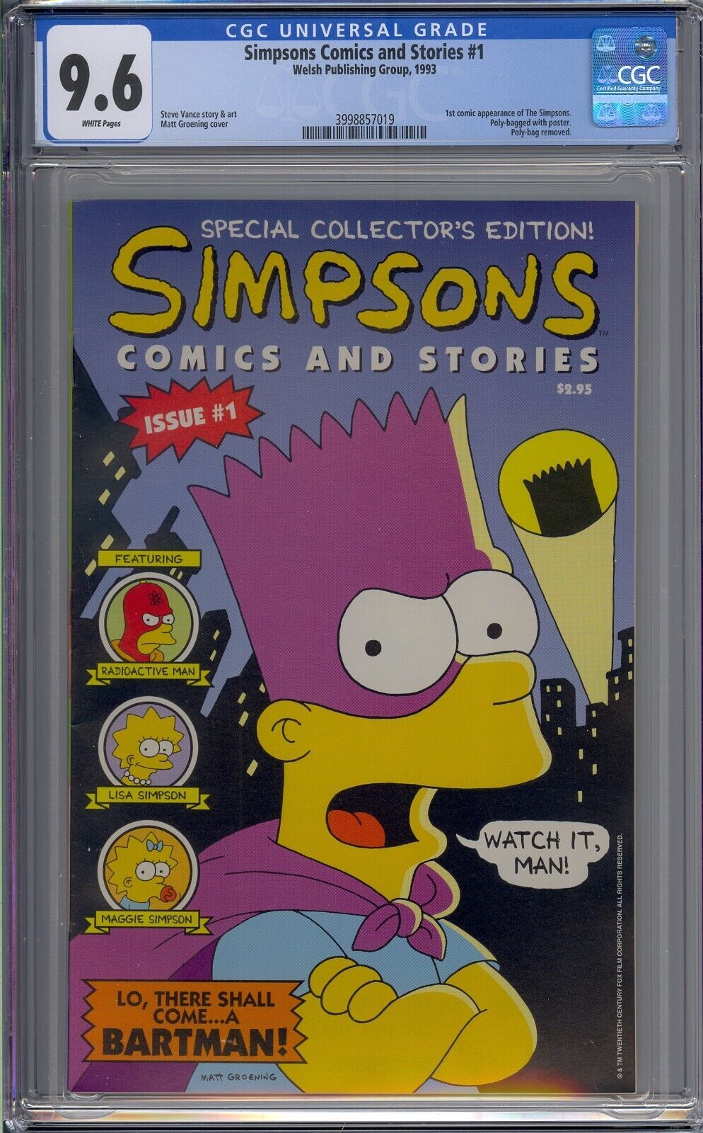 Simpsons Comics and Stories #1 CGC 9.6 1st Simpsons | Comic Books ...