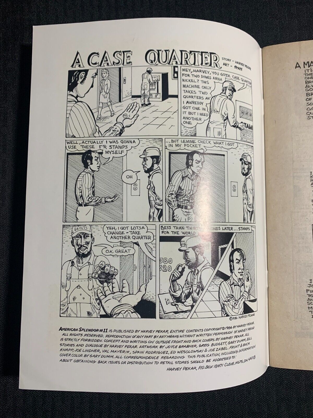 1986 AMERICAN SPLENDOR Magazine #11 FVF 7.0 Harvey Pekar / Val Mayerick ...