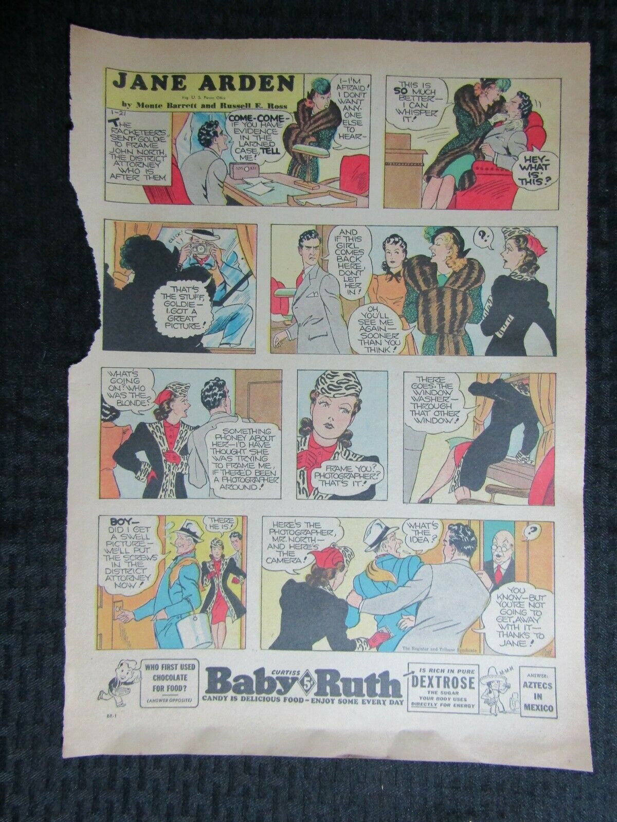 1939 JANE ARDEN Barrett & Ross 11x15" Newspaper Comic Strip LOT L of 9 ...