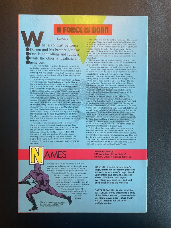 Captain Canuck: Reborn #0 Prelude Issue (1993) Richard Comely - Semple ...