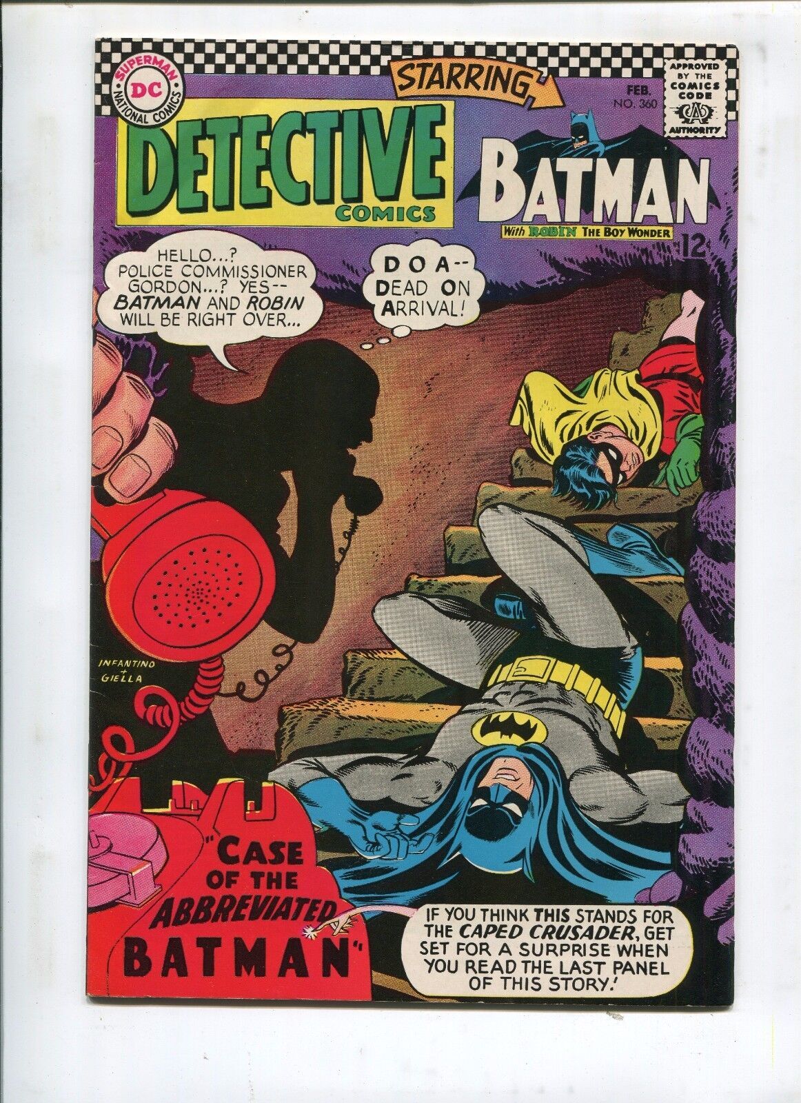 Detective Comics #360 -The Case of the Abbreviated Batman! - (8.0) 1967 ...