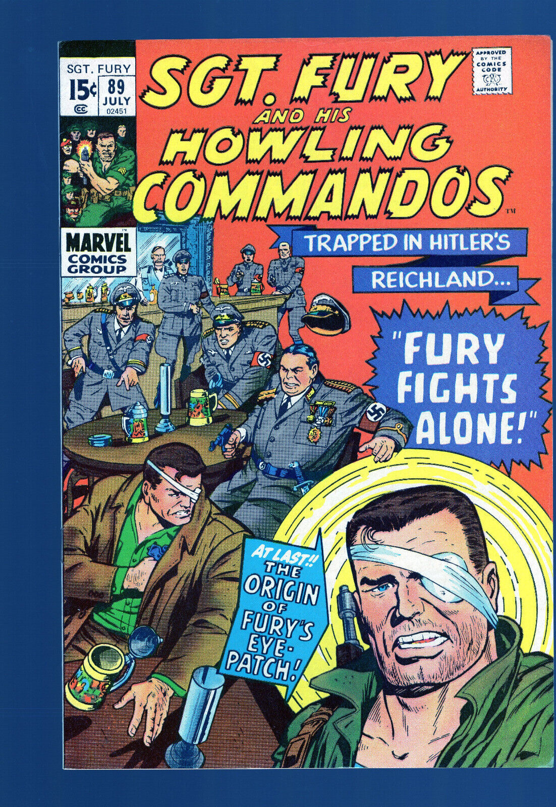 Sgt. Fury & His Howling Commandos #89 - Orig of Nick Fury's Eye Patch ...