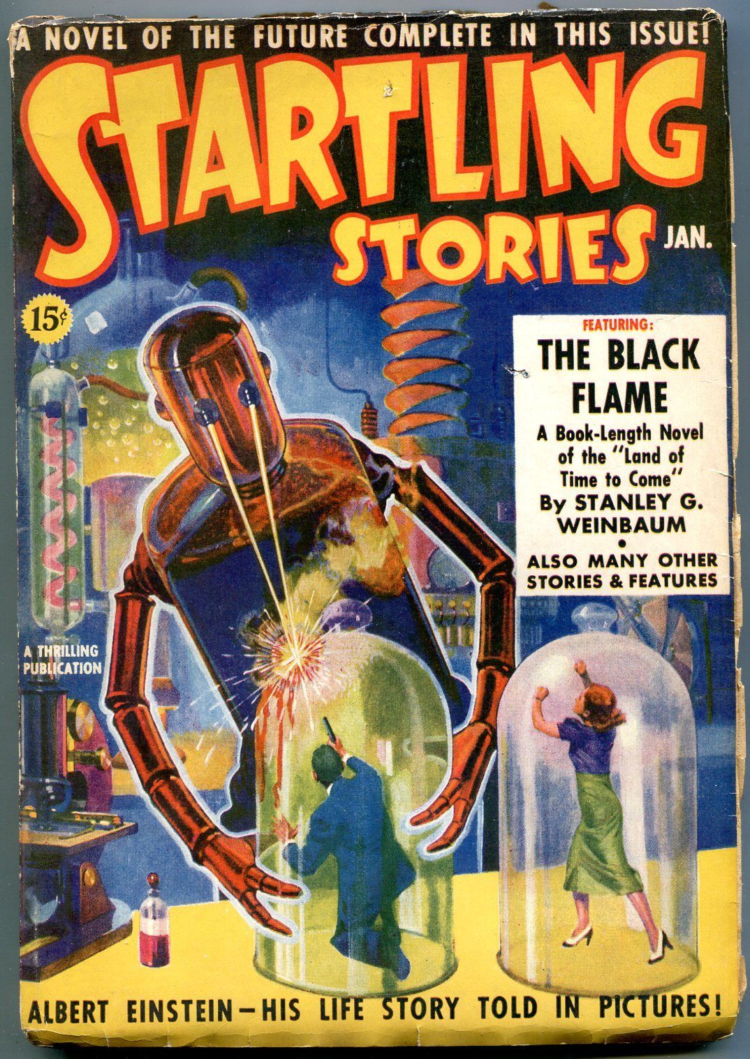 Startling Stories Pulp #1 January 1939-Robot cover- Einstein- Black ...