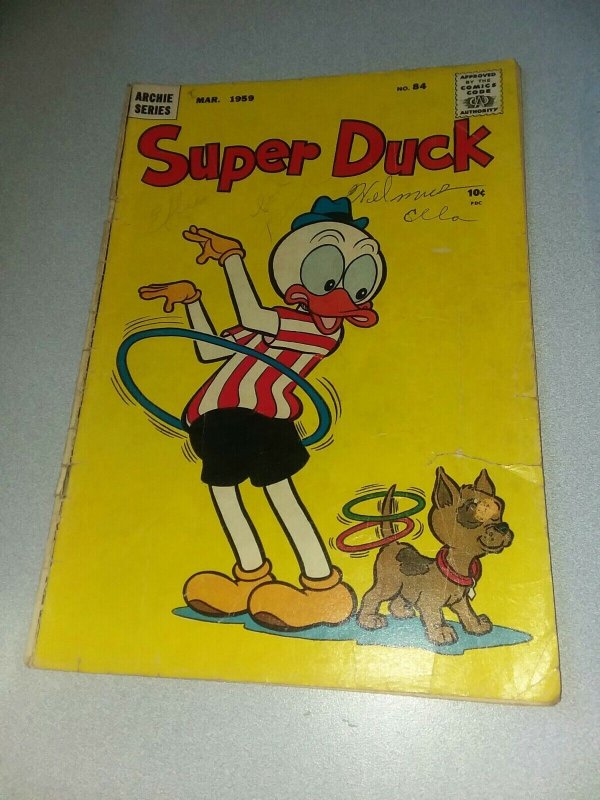 SUPER DUCK COMICS #84 archie mlj 1959 silver age funny animal cartoon ...
