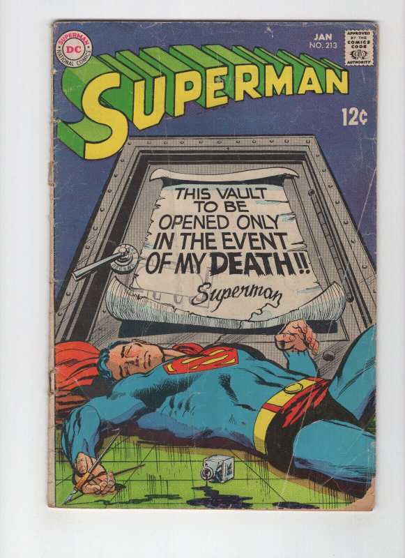 Superman #213 (1969 DC Comics) Low Grade | Comic Books - Silver Age, DC ...