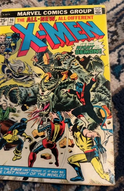 The X-Men #96 (1975)night of the demons - spine split 1 inch spine chip ...