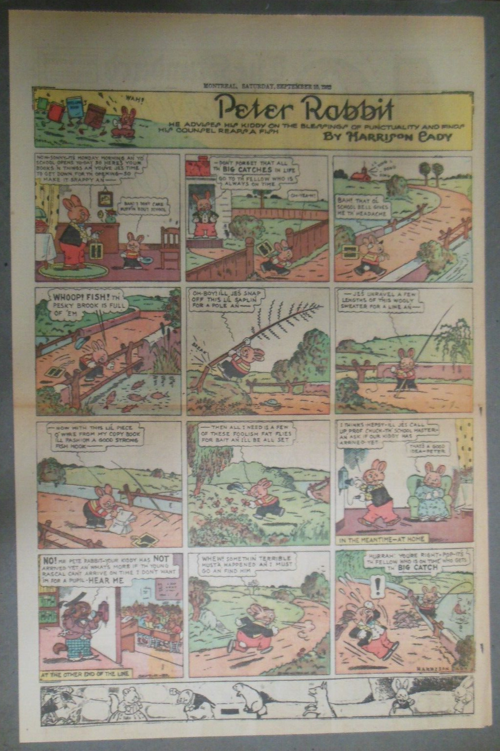 Peter Rabbit Sunday Page by Harrison Cady from 9/10/1932 Large Full ...