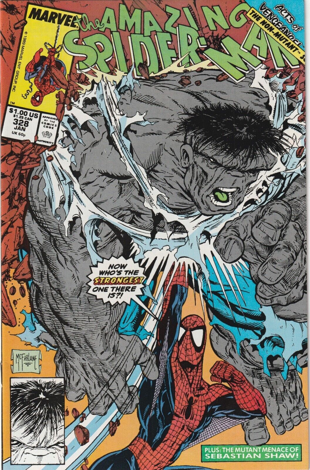 Amazing Spider-Man # 328 Cover A NM- Marvel 1990 Classic Todd McFarlane ...