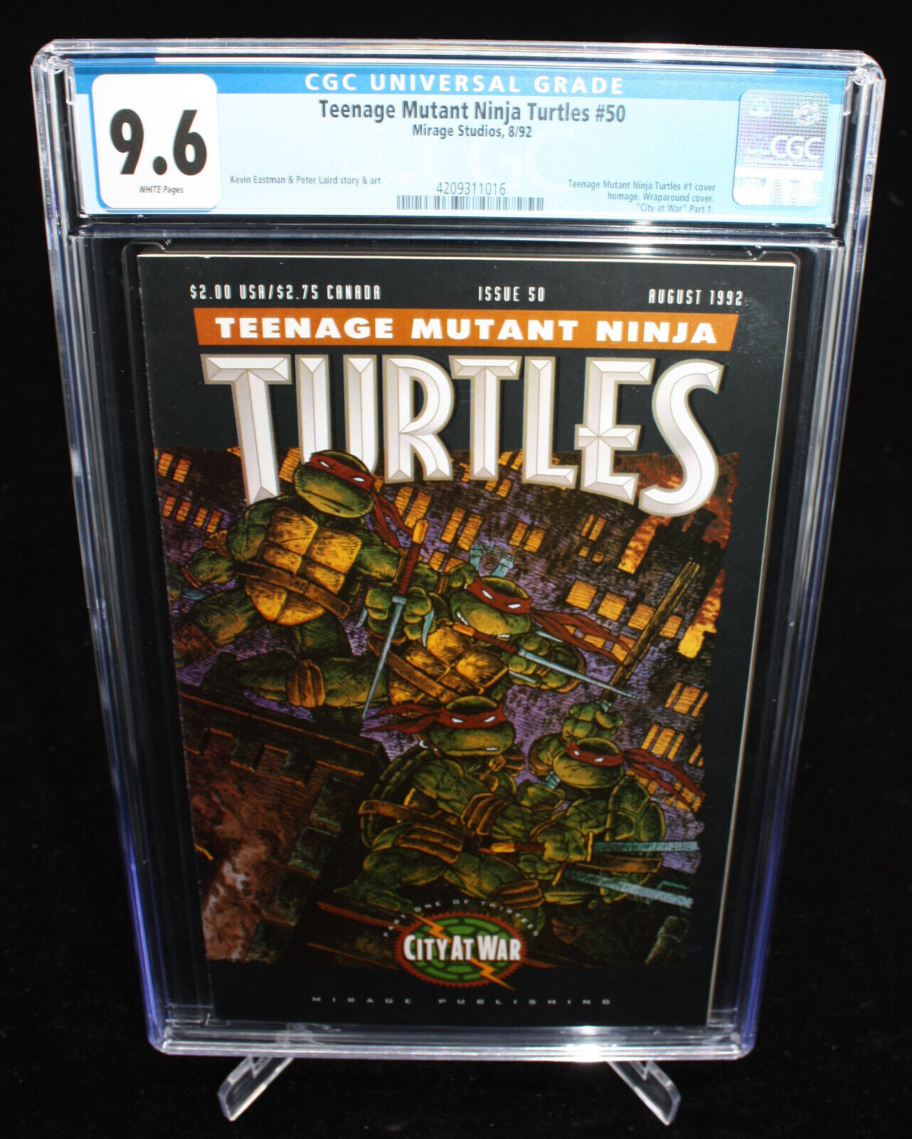 Teenage Mutant Ninja Turtles #50 (CGC 9.6) TMNT #1 Cover Homage - 1992 ...