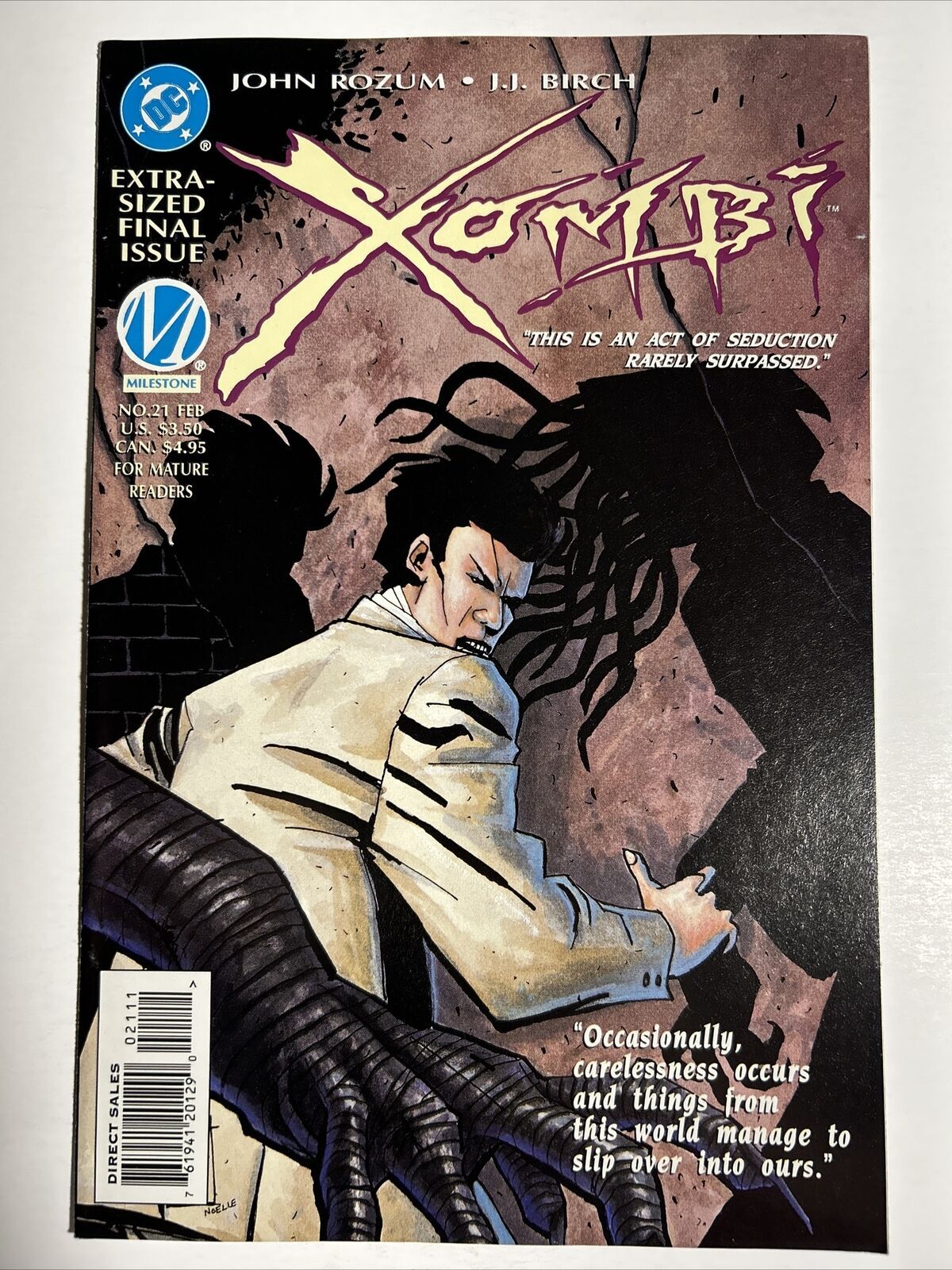 Xombi #21 February 1996 DC Milestone Comics Last Issue DCU James Gunn ...
