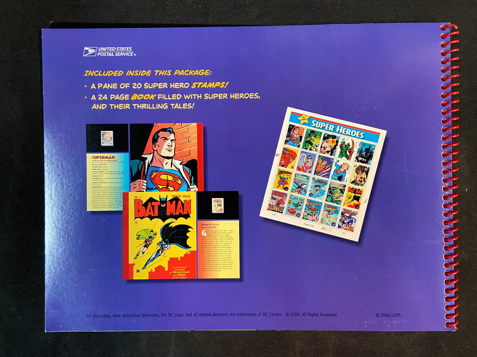 Comic Book Icons on Stamps Booklet With DC Superhero Unused Stamps ...