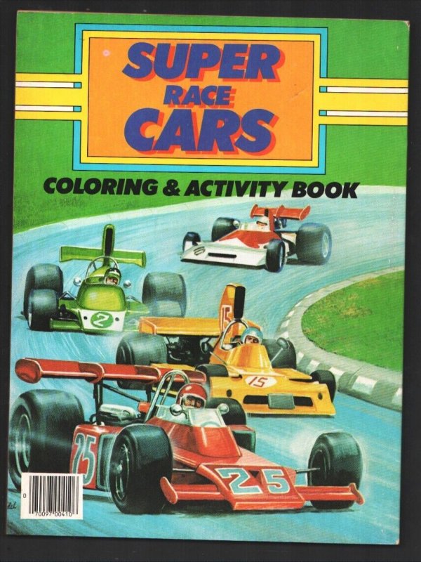 Super Race Cars Coloring & Activity Book #416-2 1984Norman Nodel-Henry ...