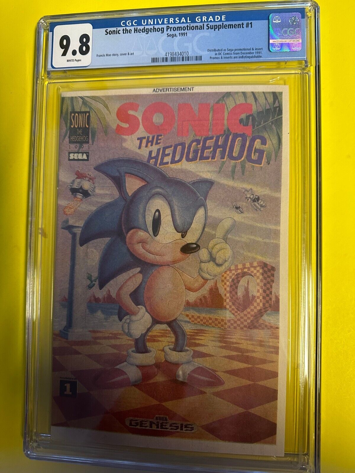 Sonic: the Hedgehog Promotional Supplement #1 CGC 9.8 WP Sega 1991 ...
