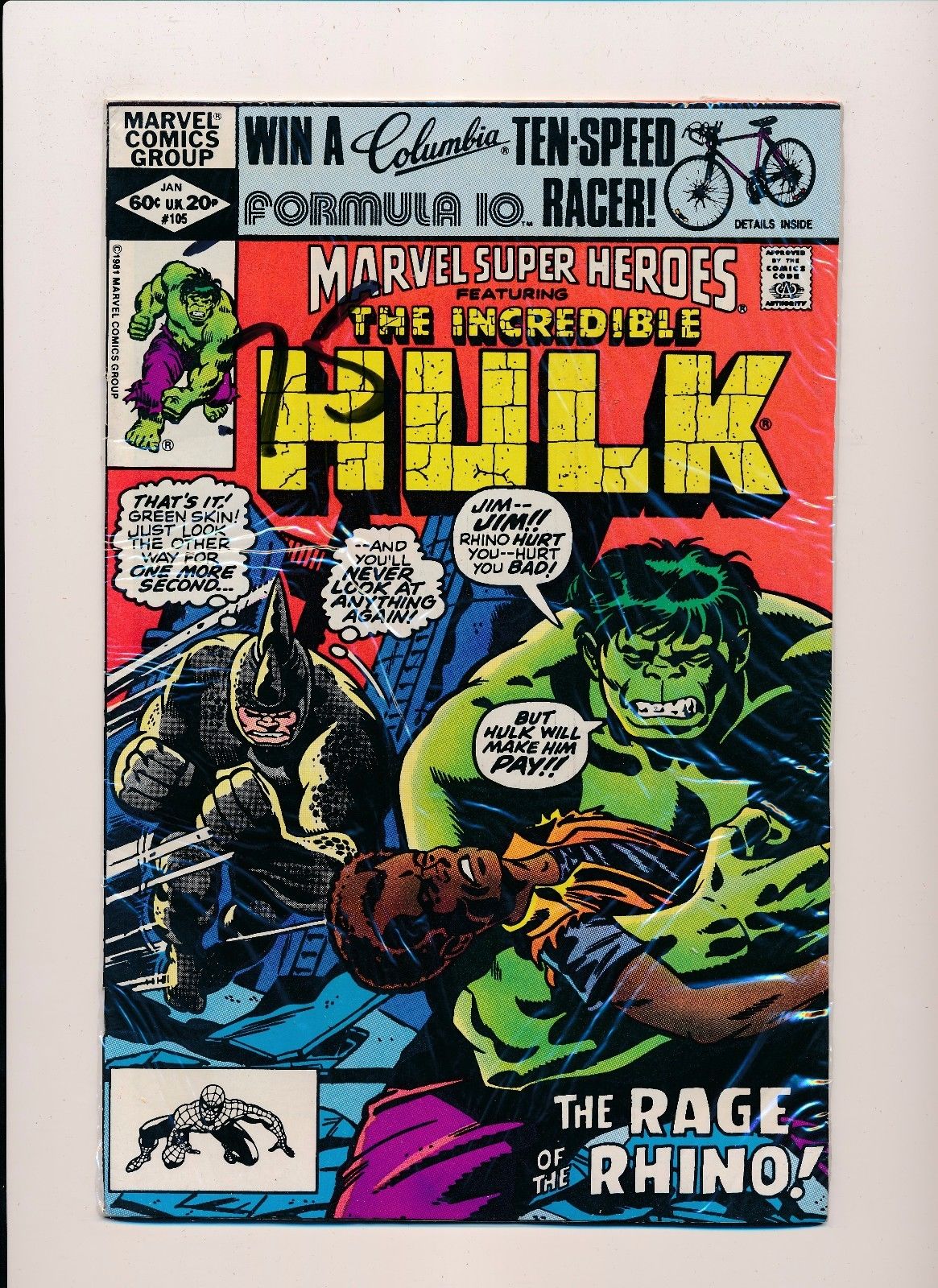 Marvel Super-Heros ft.THE INCREDIBLE HULK #105 FINE (SRU508) | Comic ...
