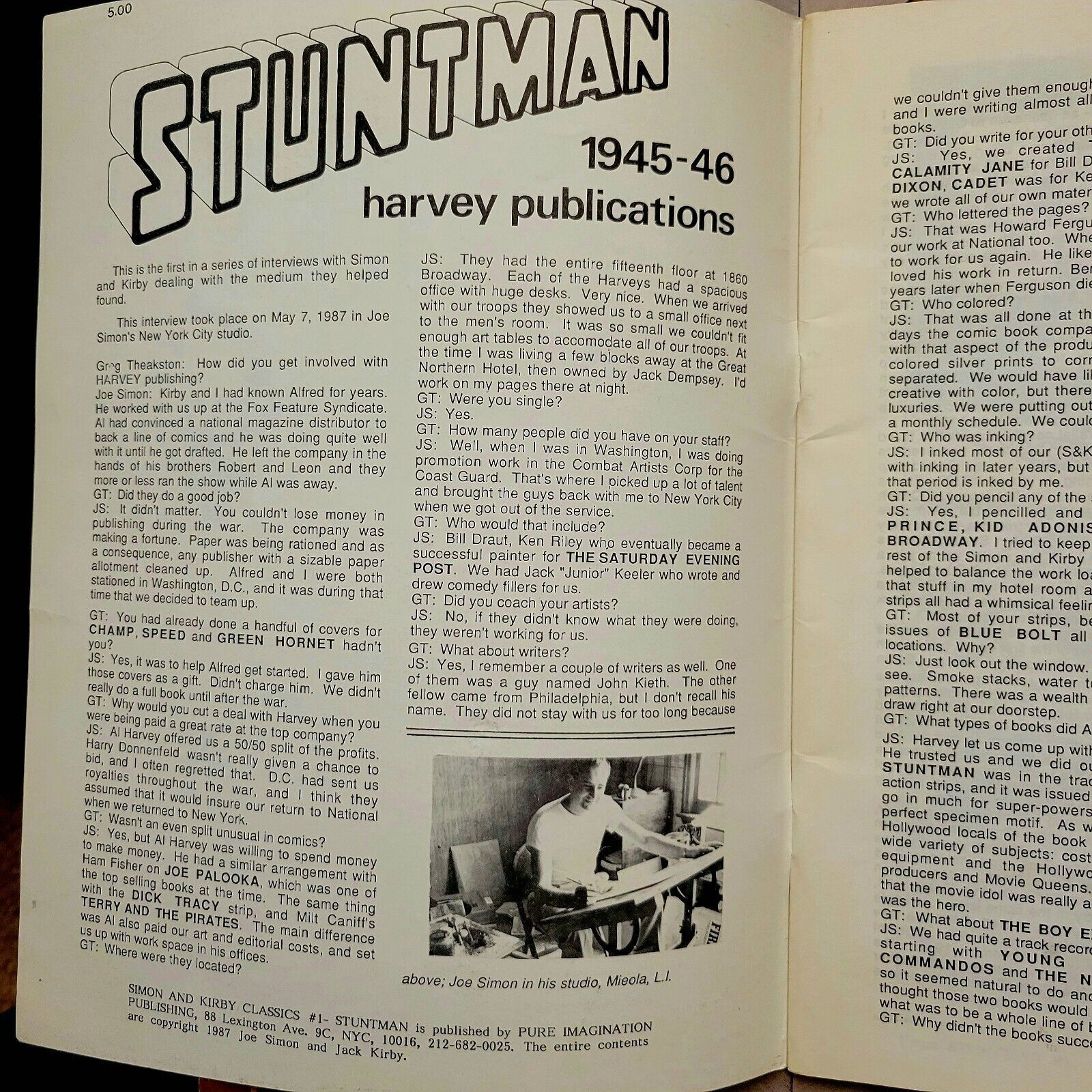SIMON & KIRBY CLASSICS #1 ft. STUNTMAN (1987) FN/VF Joe Simon & Jack ...