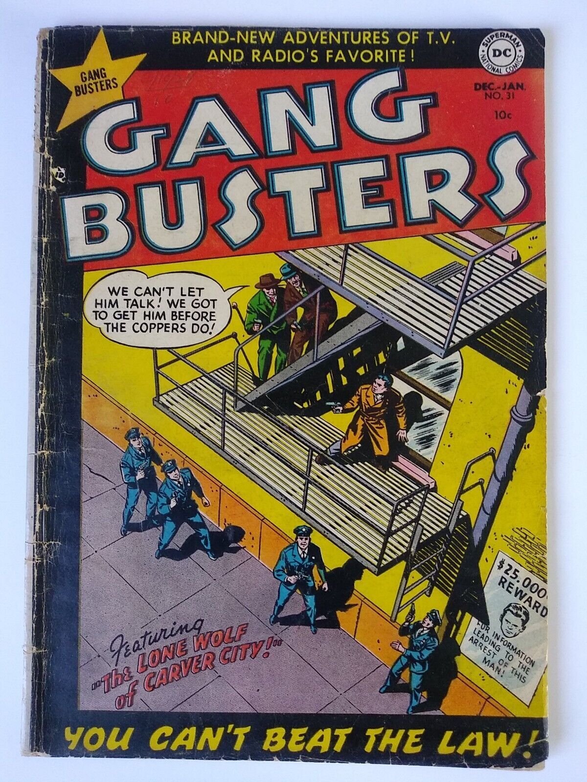 Gang Busters #31 (1952) VG Heavy Cover Wear, Toned Pages, RIP in Front ...