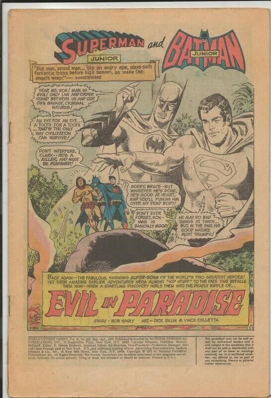 World's Finest #222 ORIGINAL Vintage 1974 DC Comics Superman Batman ...
