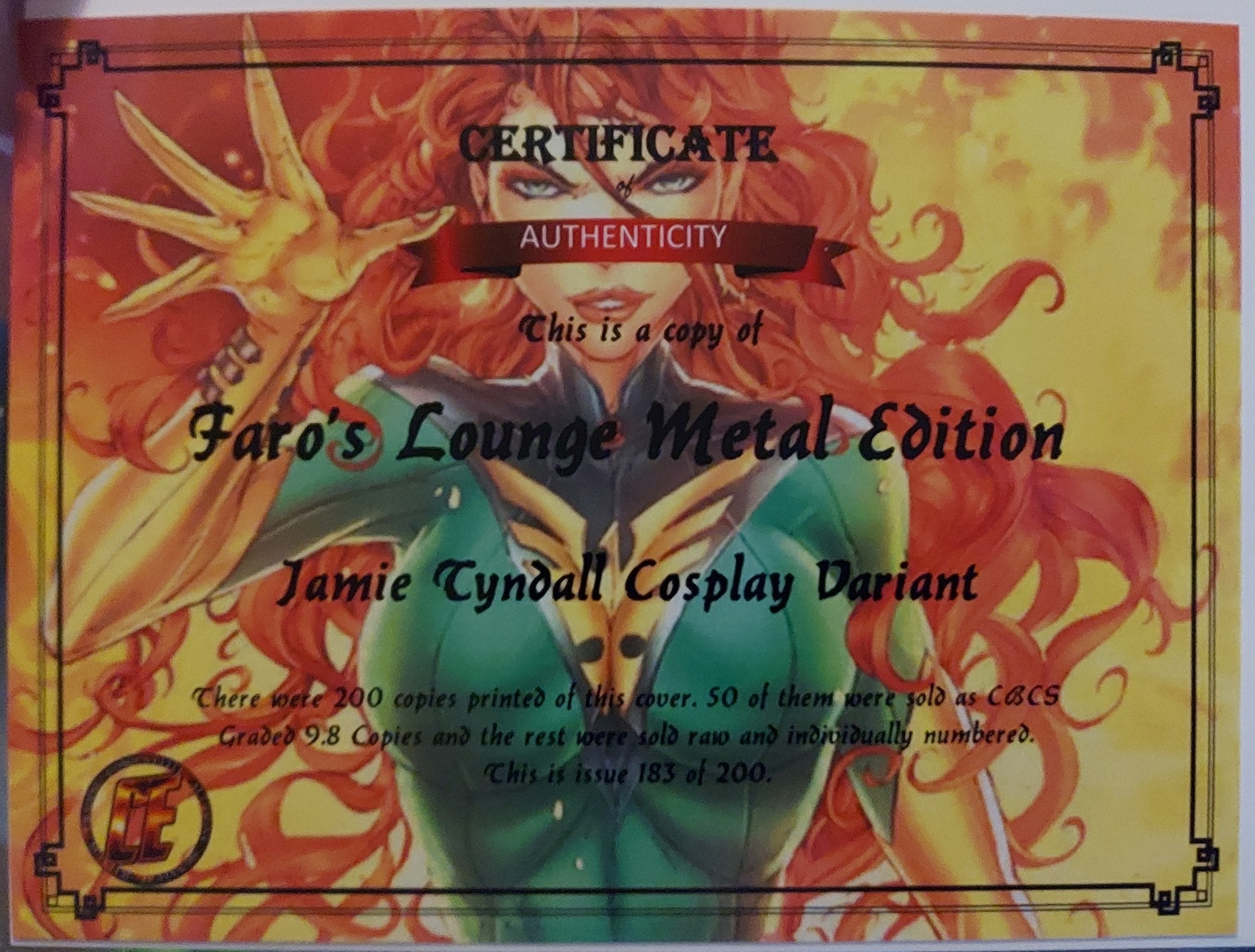 Faro's Lounge Phoenix Metal Cover CBCS 9.8 ltd to 200 this is #183 ...