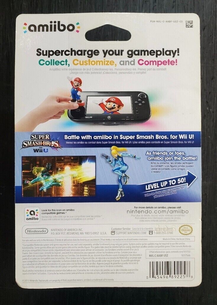 Nintendo Super Smash Bros Zero Suit Samus Amiibo Factory Sealed | Comic ...