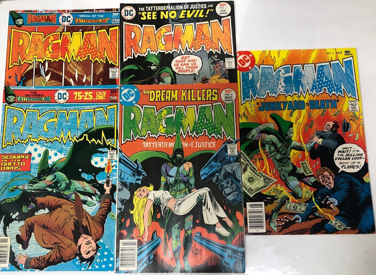 Ragman (1976) Set # 1-5 • DC COMICS • Jenette Kahn • Joe Orlando ...
