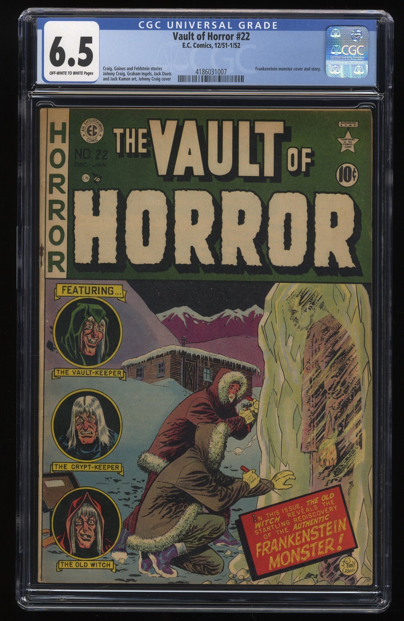 Vault of Horror #22 CGC FN+ 6.5 Fountains of Youth! Johnny Craig Cover ...