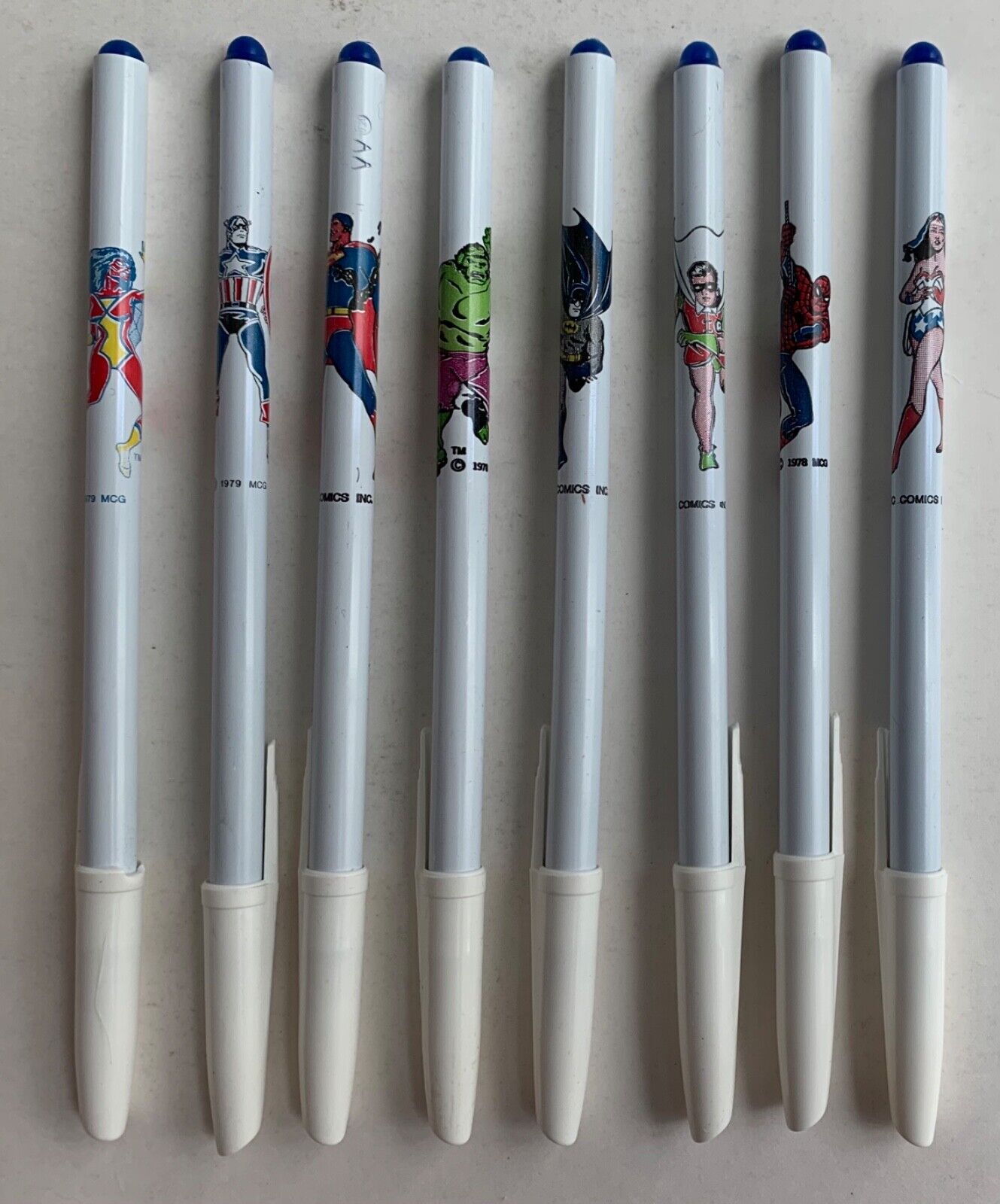 Vintage 1980 DISPLAY BOX SUPER HERO PENS! DC & Marvel! Spider-Man ...