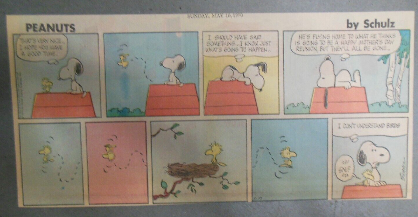 Peanuts Sunday Page by Charles Schulz from 5/10/1970 Size: ~7.5 x 15 ...