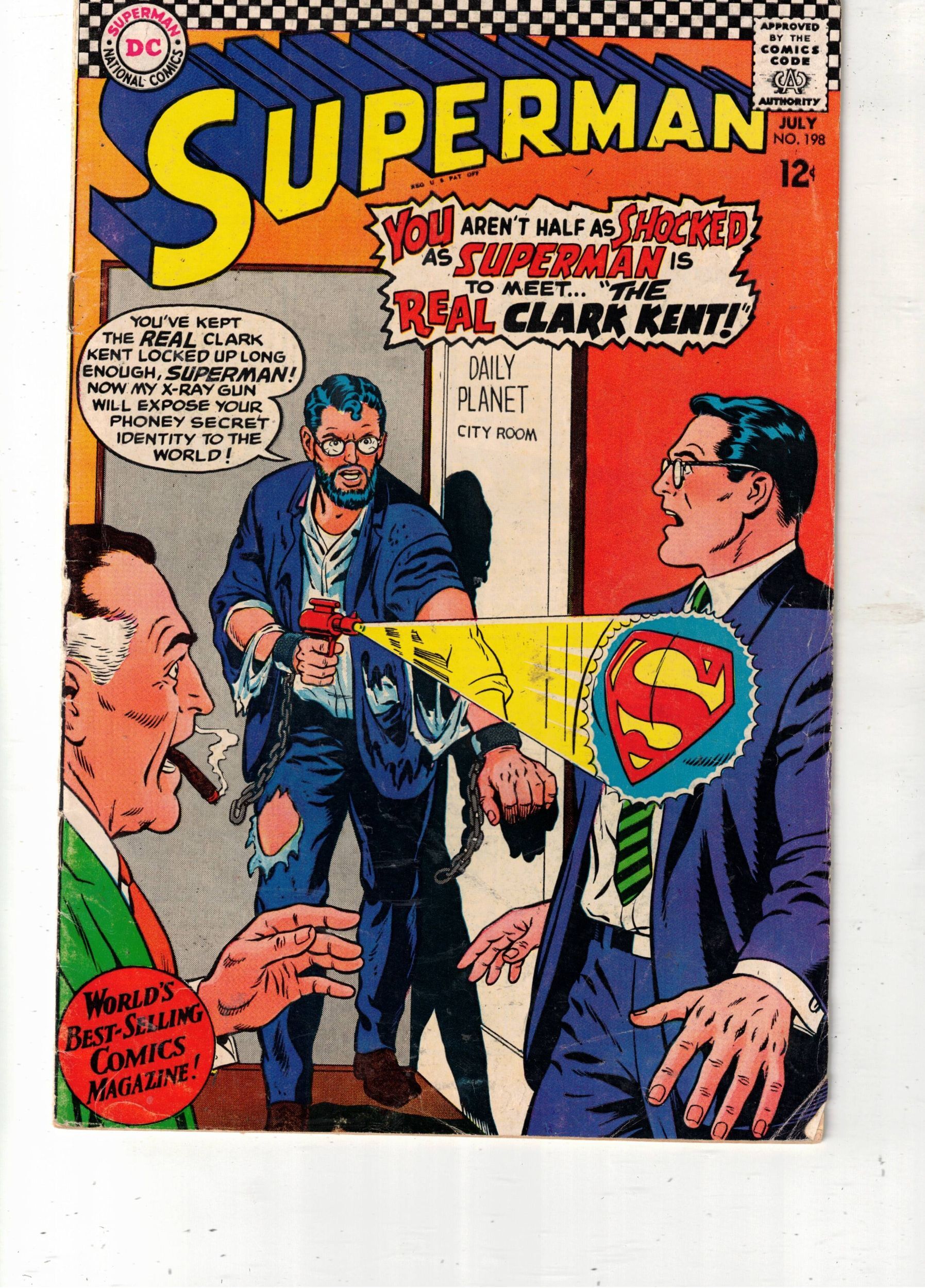 Superman #198 (1967) VG/FN Mid-Grade Superman & Clark? Jimmy Olsen, Perry, Lois | Comic Books ...