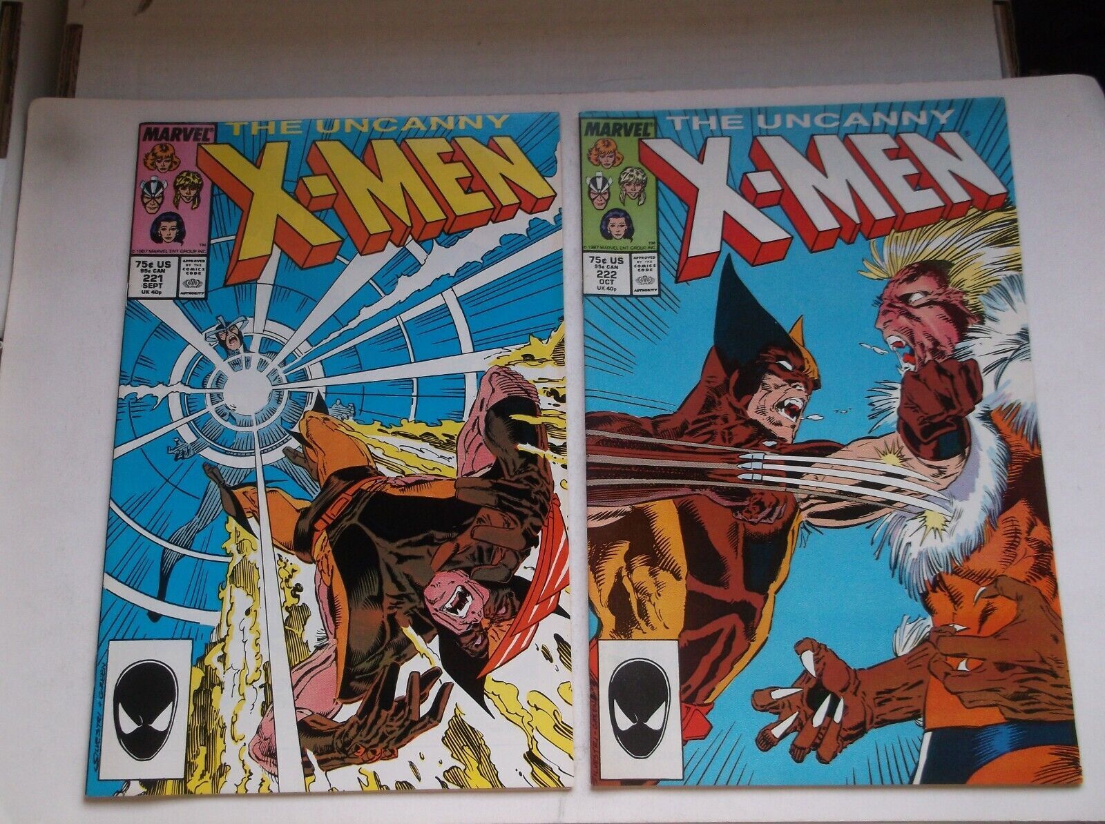 Marvel: Uncanny X-Men # 221(1St MR Sinister)+ 222(Wolfie VS Sabretooth ...
