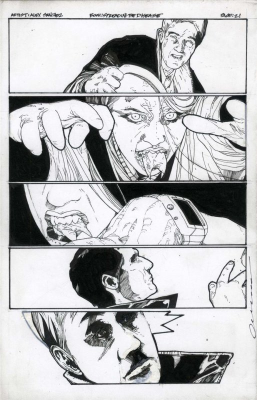 30 Days of Night Spreading the Disease #1 Pg 21 Original Alex Sanchez ...