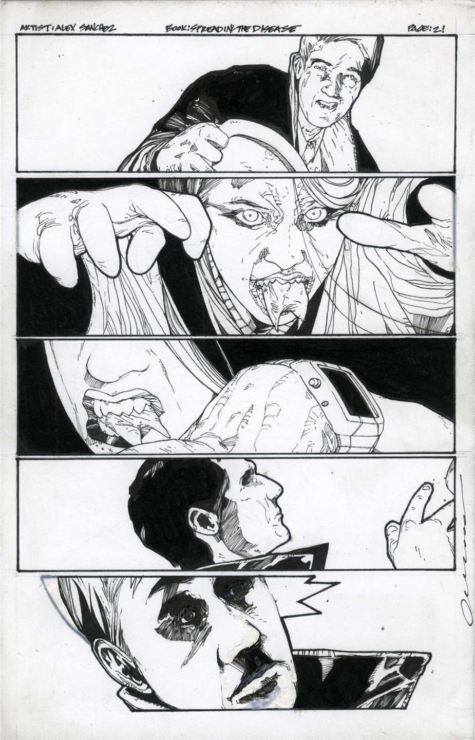 30 Days of Night Spreading the Disease #1 Pg 21 Original Alex Sanchez ...