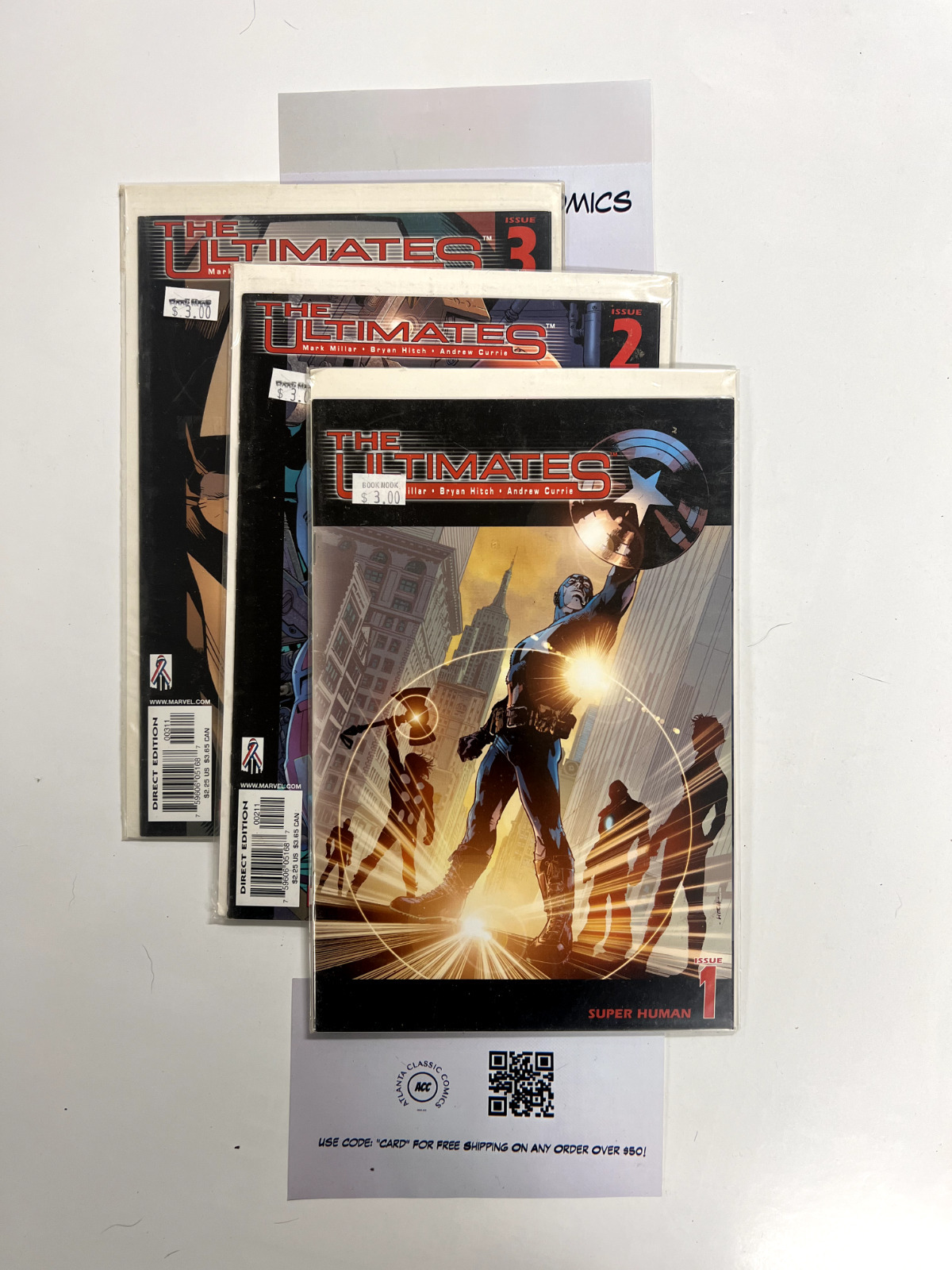 3 The Ultimates Marvel Comic Books # 1 2 3 Avengers Defenders Spiderman ...