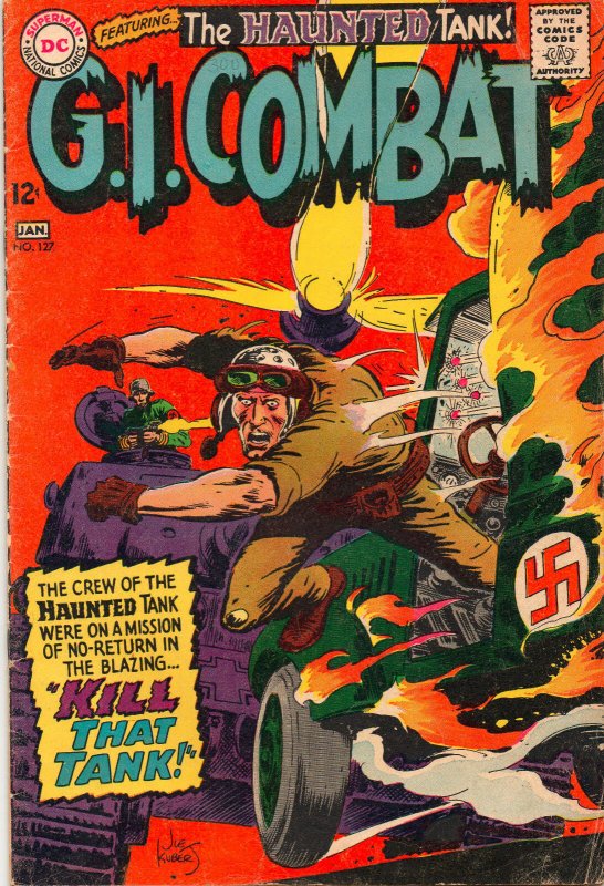 GI Combat #127 - Haunted Tank Swastika Cover - 1967 (Grade 5.5) | Comic ...