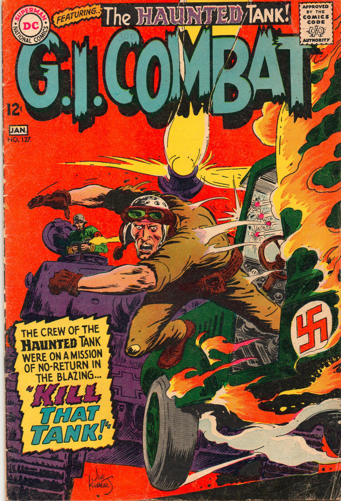 GI Combat #127 - Haunted Tank Swastika Cover - 1967 (Grade 5.5) | Comic ...