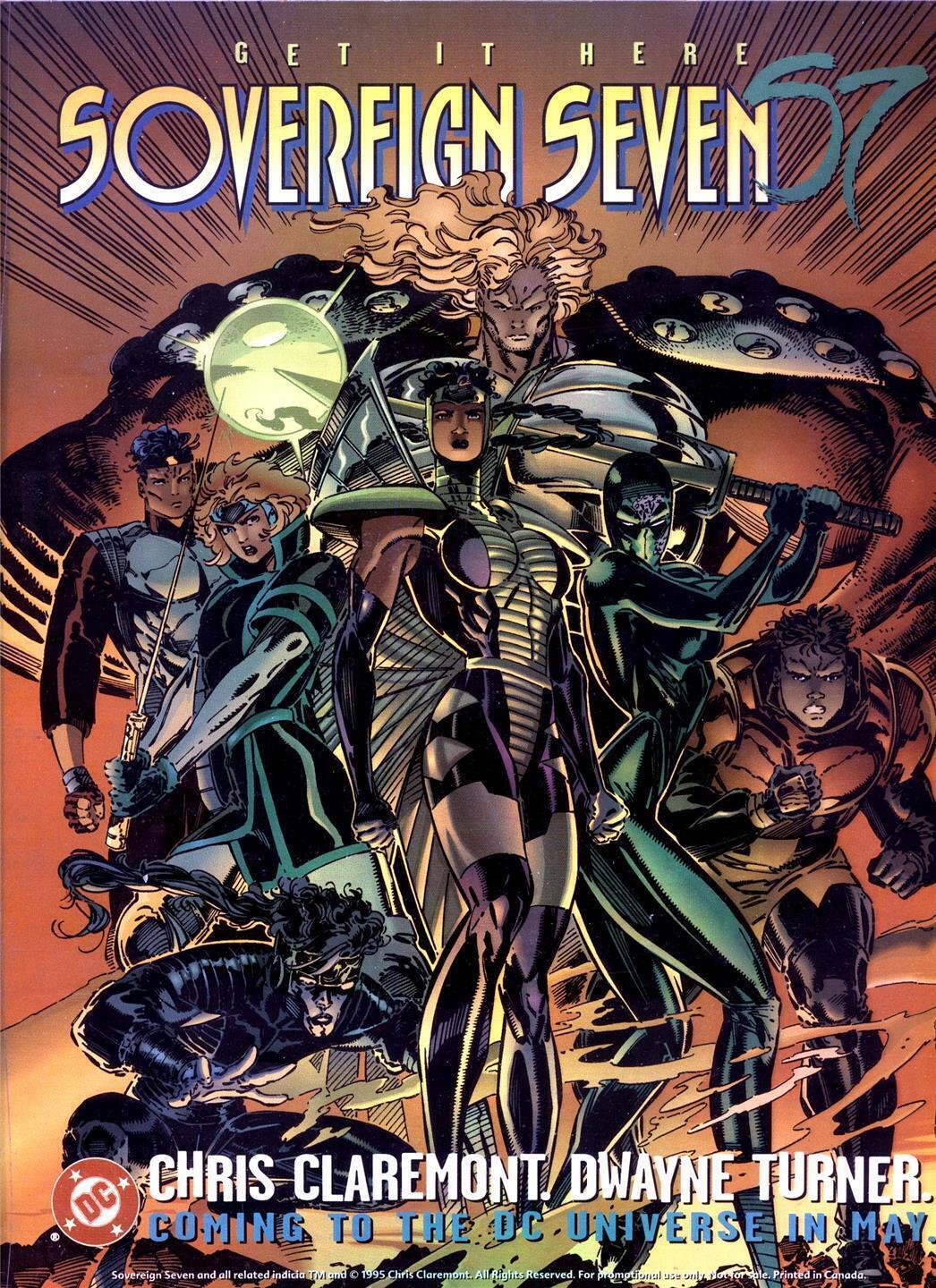 SOVEREIGN SEVEN 1995 Foil Chrome Holographic foil Dealer Counter ...