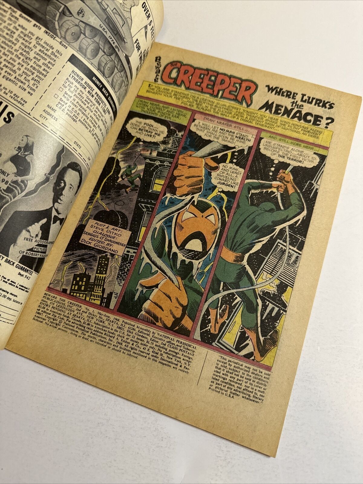 Beware The Creeper #1: “Where Lurks The Menace?” DC Comics 1968 FN+ ...