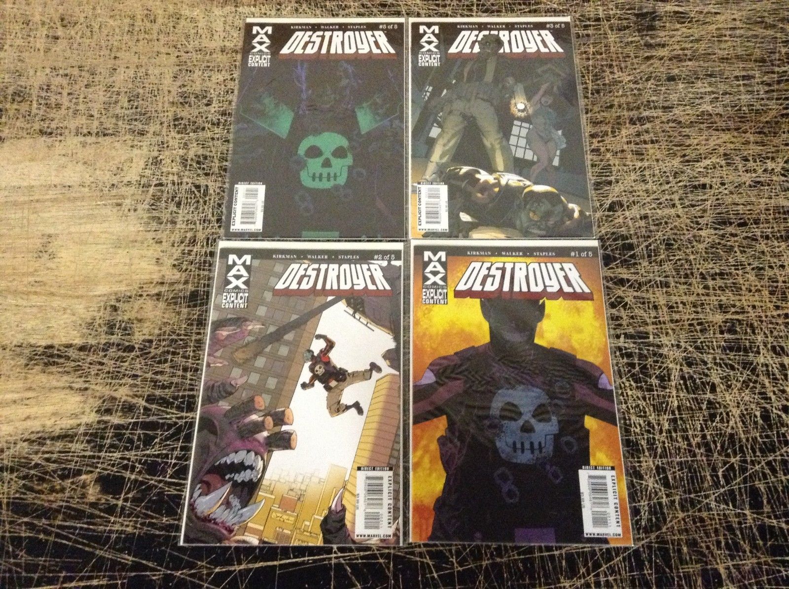 Lot Of 4 Destroyer Marvel Max Comic Books # 1 2 3 5 Kirkman Walker ...
