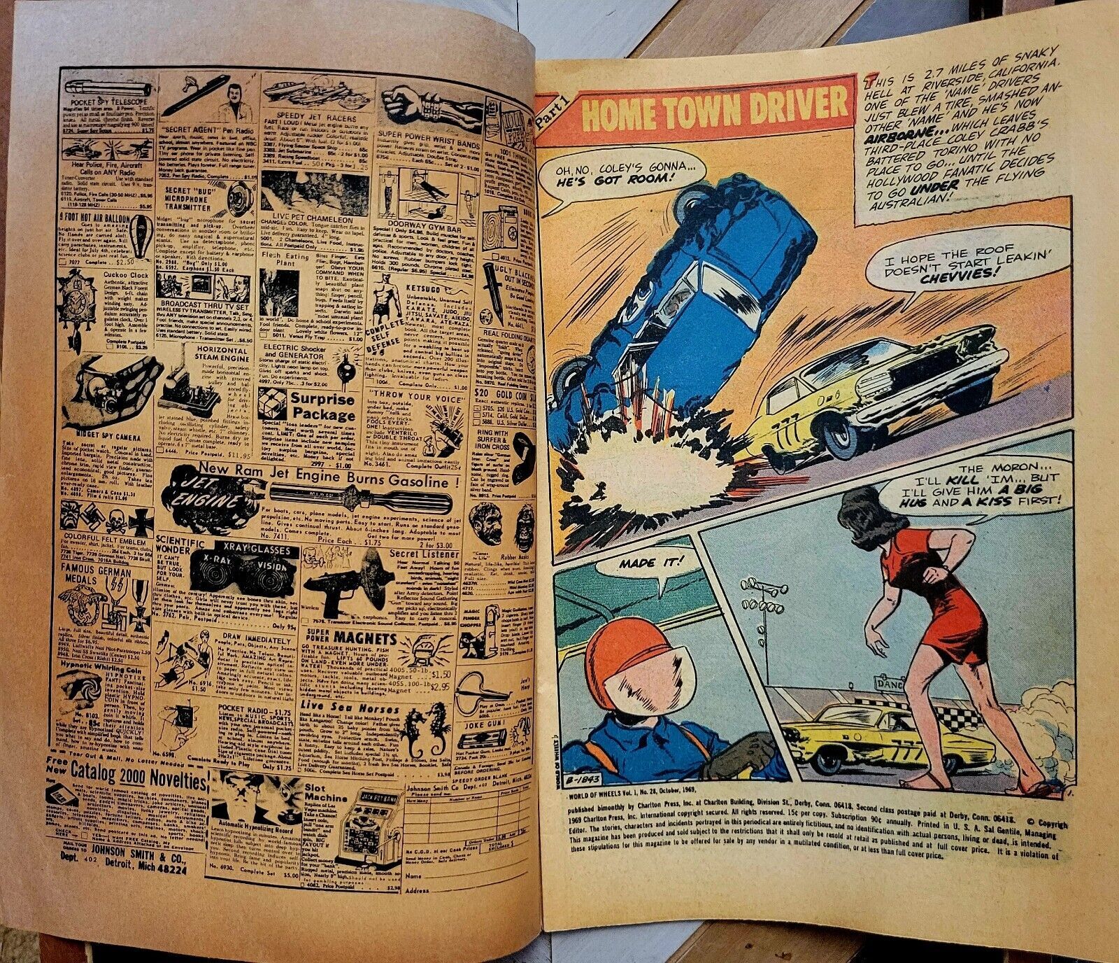 WORLD OF WHEELS #28-29 (Charlton 1969) KEN KING / Colletta & Ashe Art ...