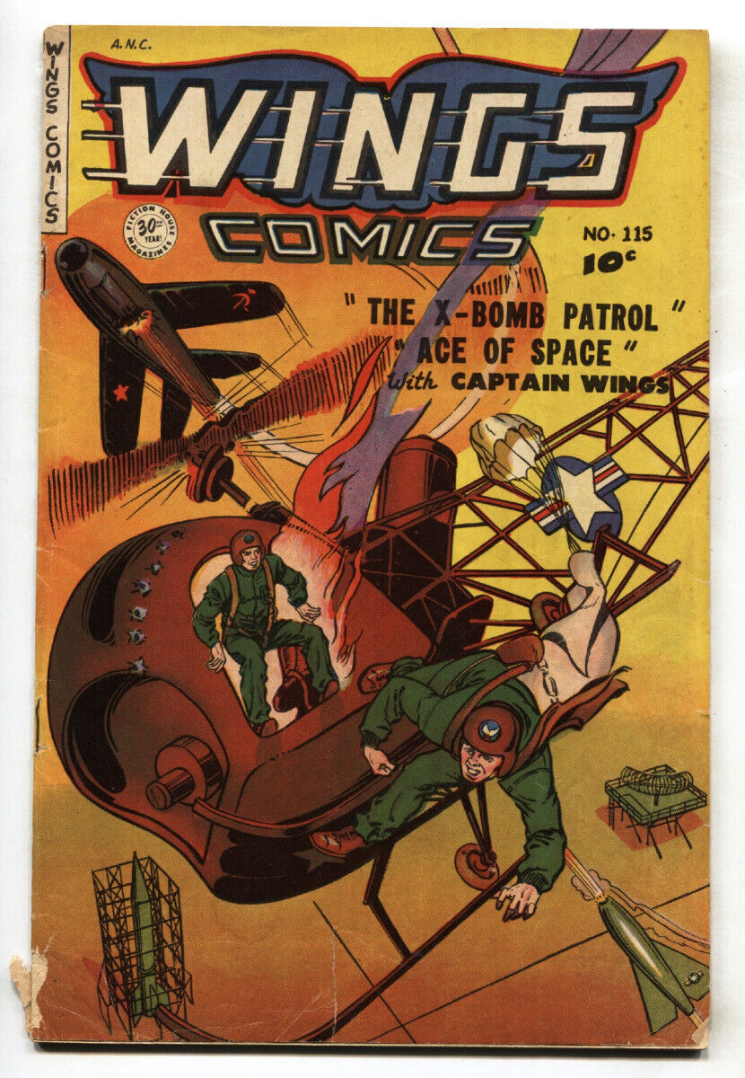Wings Comics #115--1951--Fiction House--Parachute--Rocket--Comic Book ...