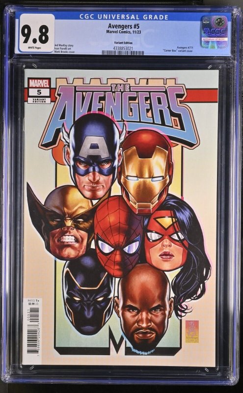 Avengers #5 CGC 9.8 Mark Brooks Corner Box Variant Marvel 2023 | Comic ...