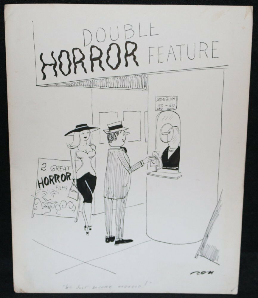 Double Horror Feature Movie Date Humorama Gag - Signed art by Al Ross ...