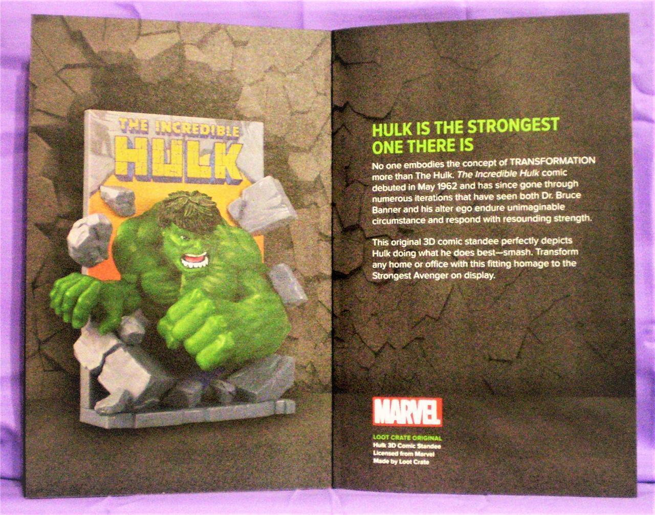Incredible HULK 3D Comic Standee Marvel (Loot Crate Original 2019 ...