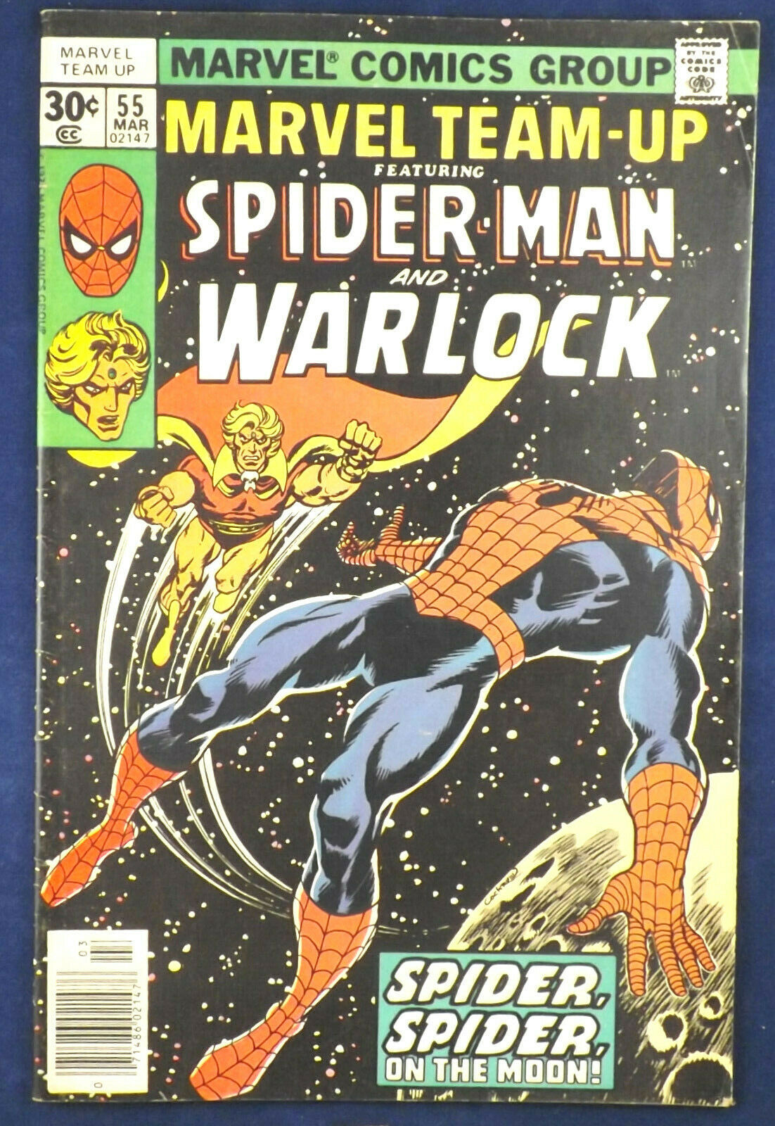 MARVEL TEAM-UP #55 FN+ Spider-Man Adam Warlock 1977 MCU Marvel Comics ...